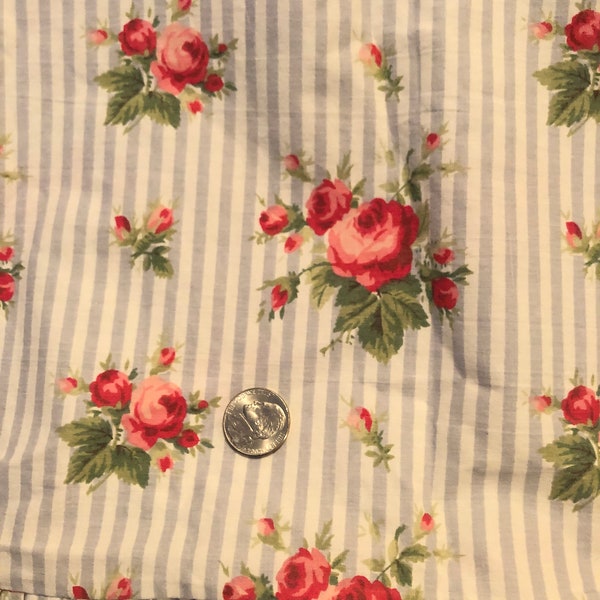 Cabbage Roses Fabric - Etsy