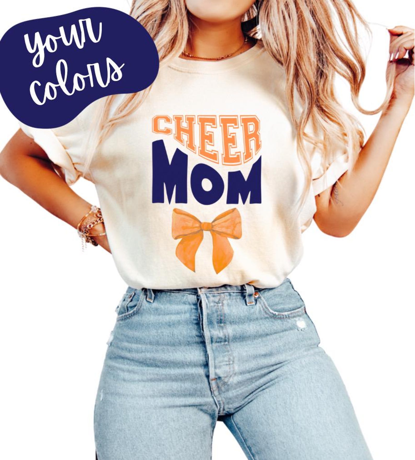 Cheer Mom Shirt Custom Colors for Cheerleading Moms Personalized Team ...