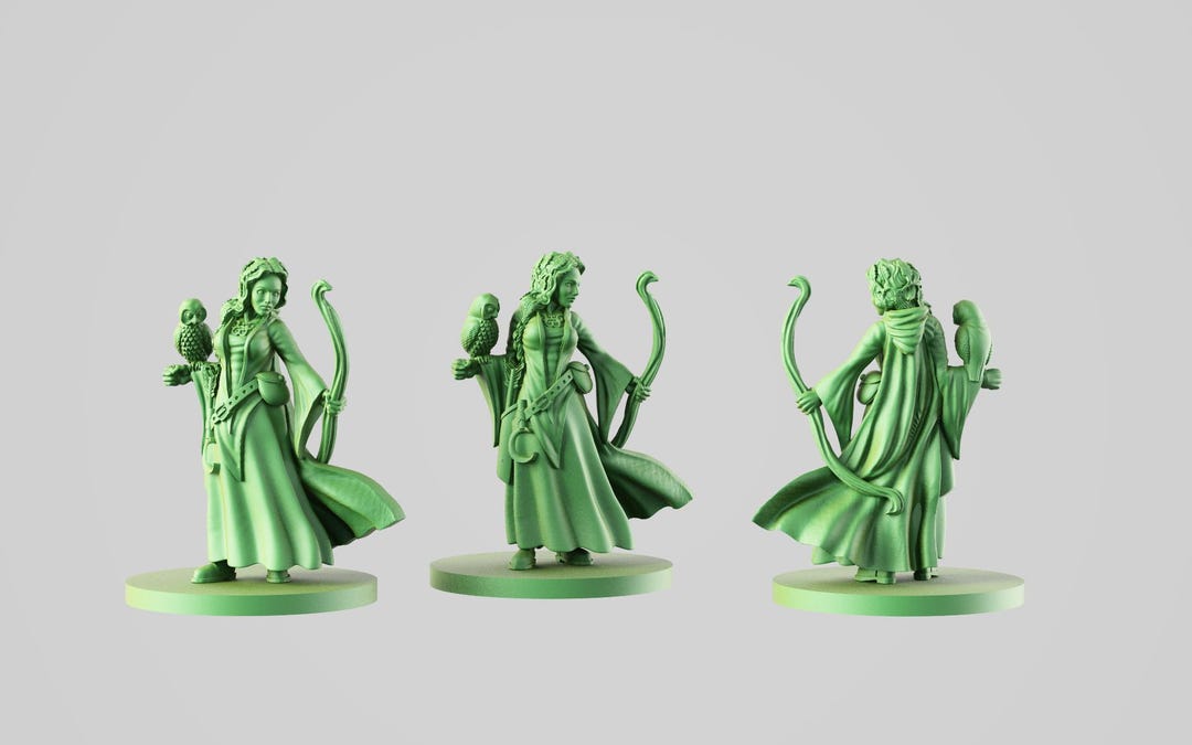 Cross Lances Druid Girl RPG Miniature - Etsy