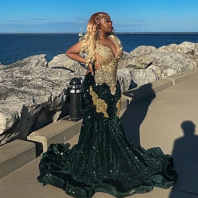 Green and Gold Dresses - Etsy