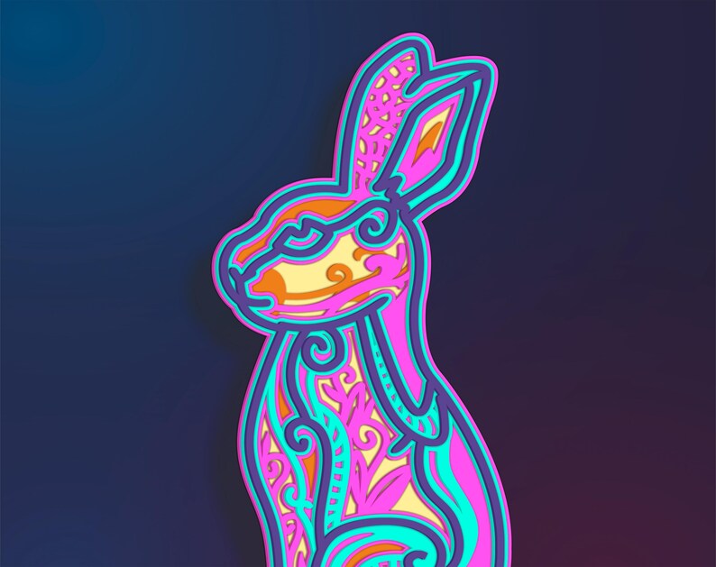 Rabbit Svg, Bunny DXF, Forest Animal Art, Vector Laser Cut, Digital ...