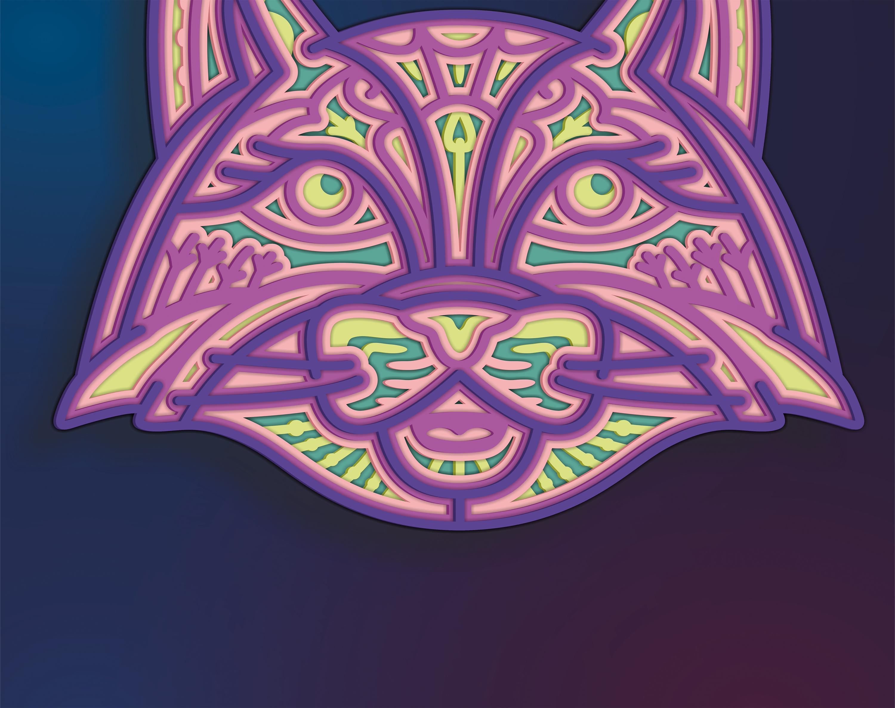 Cat Face SVG, Pet Laser Cut File, Cricut Design, Instant Download, 3D ...