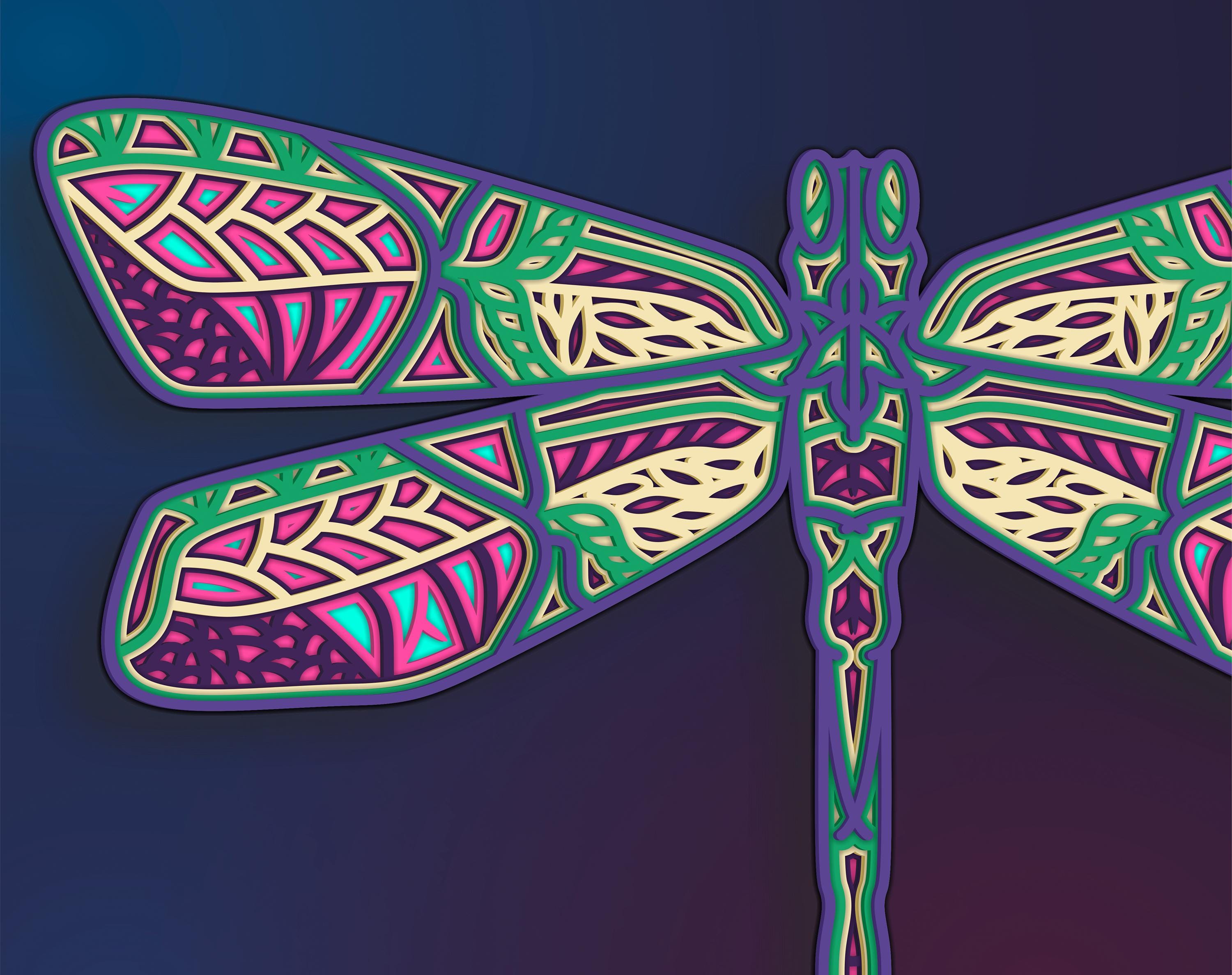 Dragonfly DXF, 6 Layer, Insect SVG, Laser Cutting Project, Cricut, CNC ...