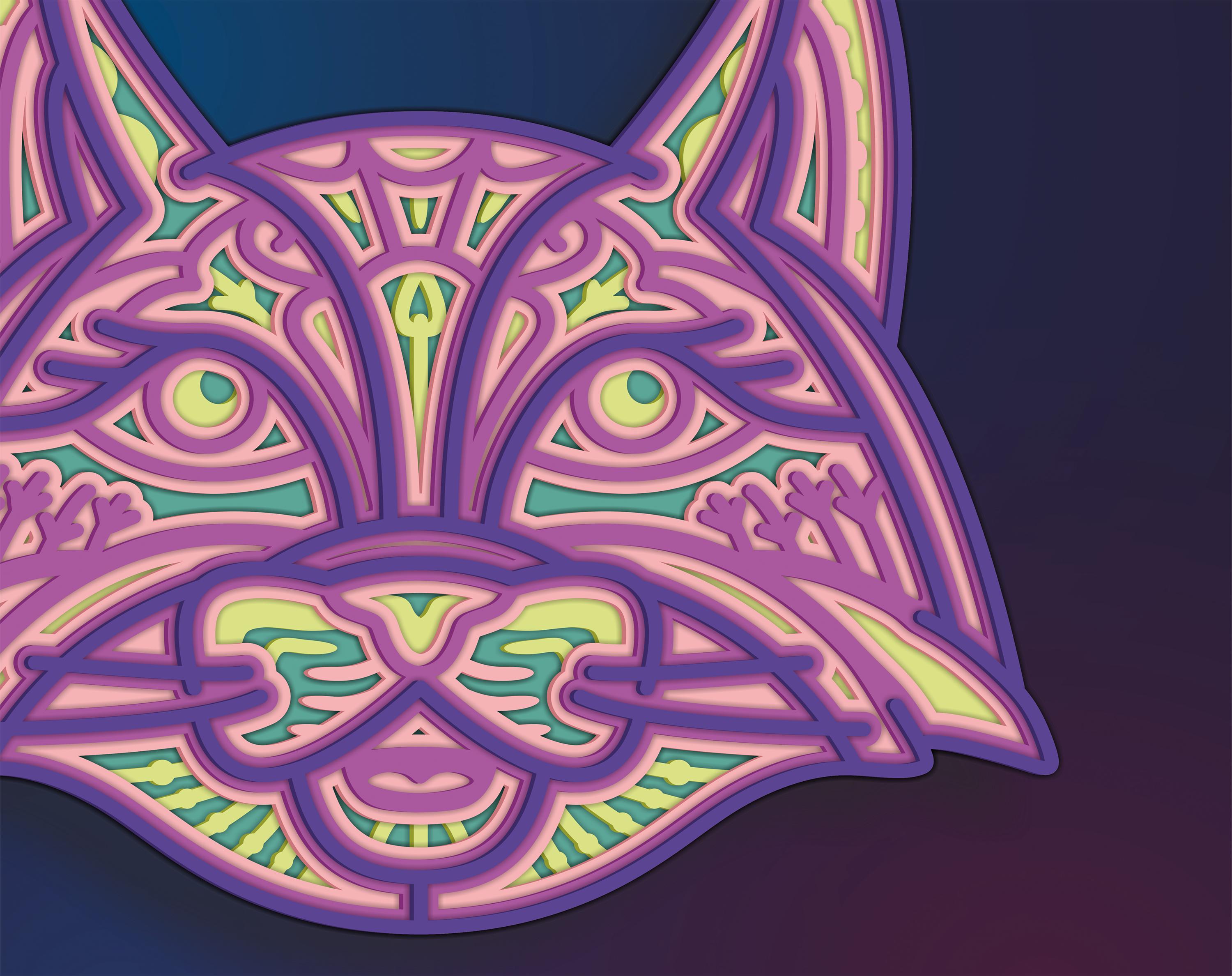 Cat Face SVG, Pet Laser Cut File, Cricut Design, Instant Download, 3D ...