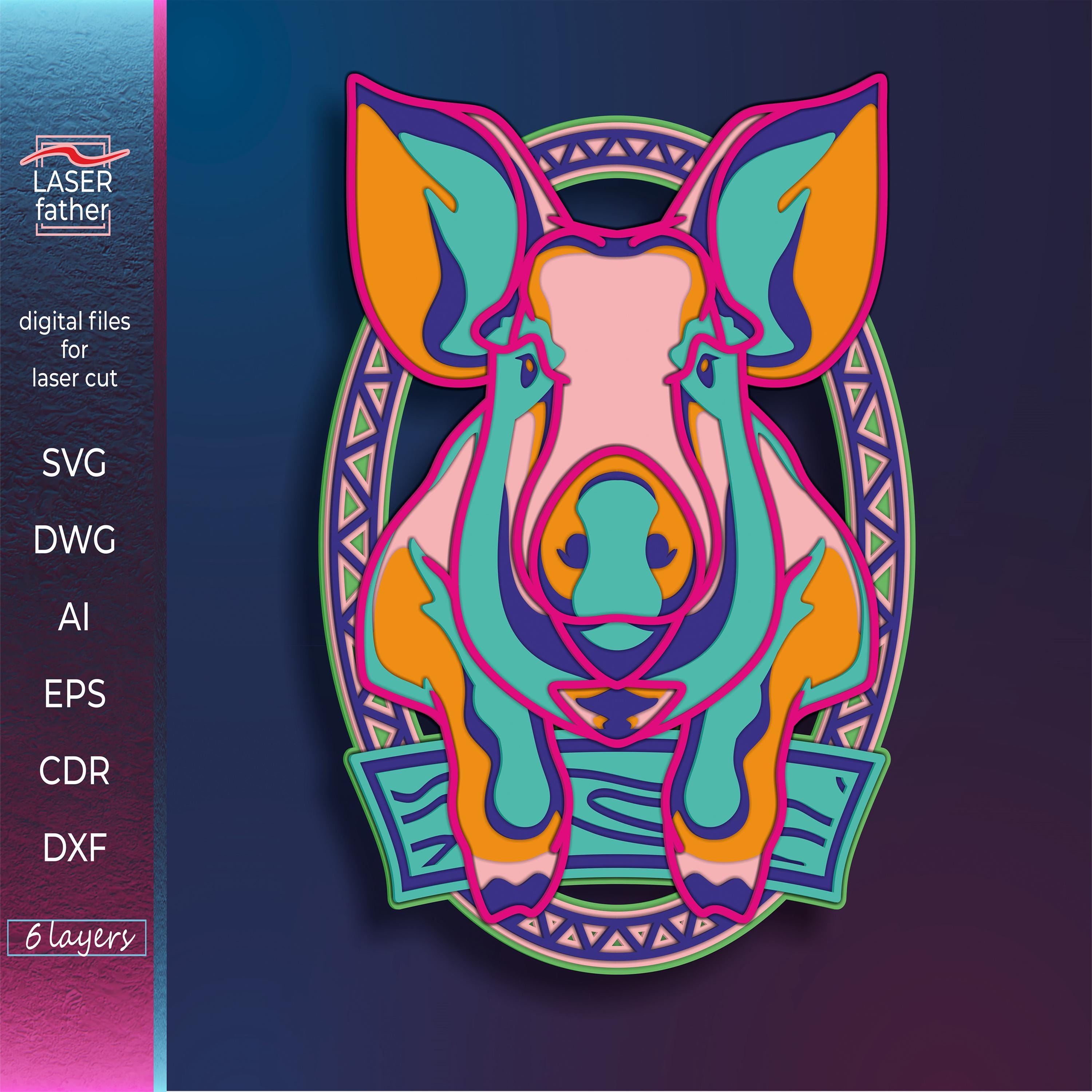 Pig SVG File, Peeking Animal DXF, Farm Vector, Laser Cutting Designs ...