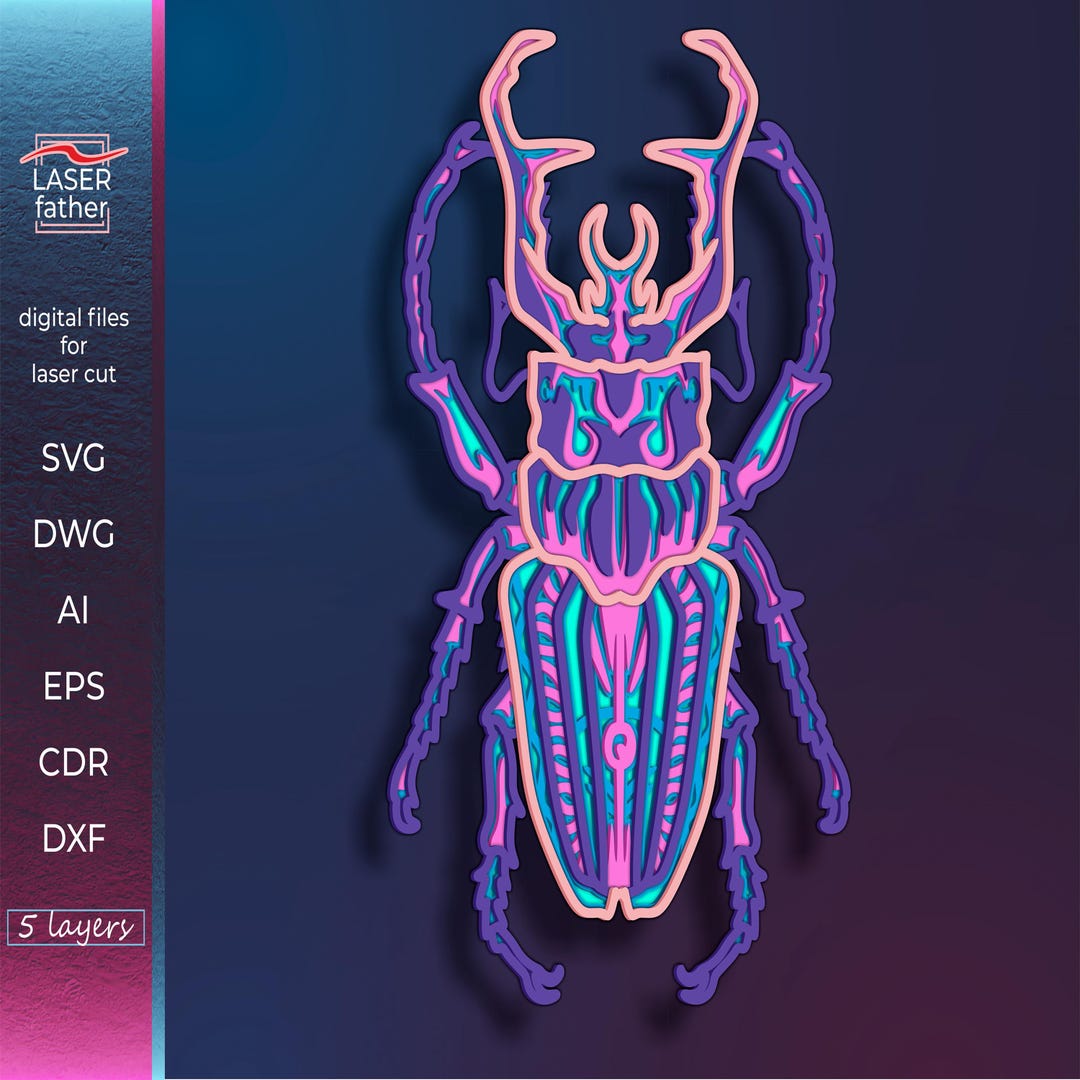 Egyptian Scarab SVG, Beetle SVG, Multilayer Laser Cut File, Instant ...