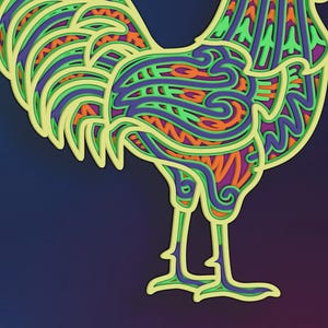 Rooster Vector, Chicken DXF, Farm Animal SVG, 3D Laser Cut, Layered ...