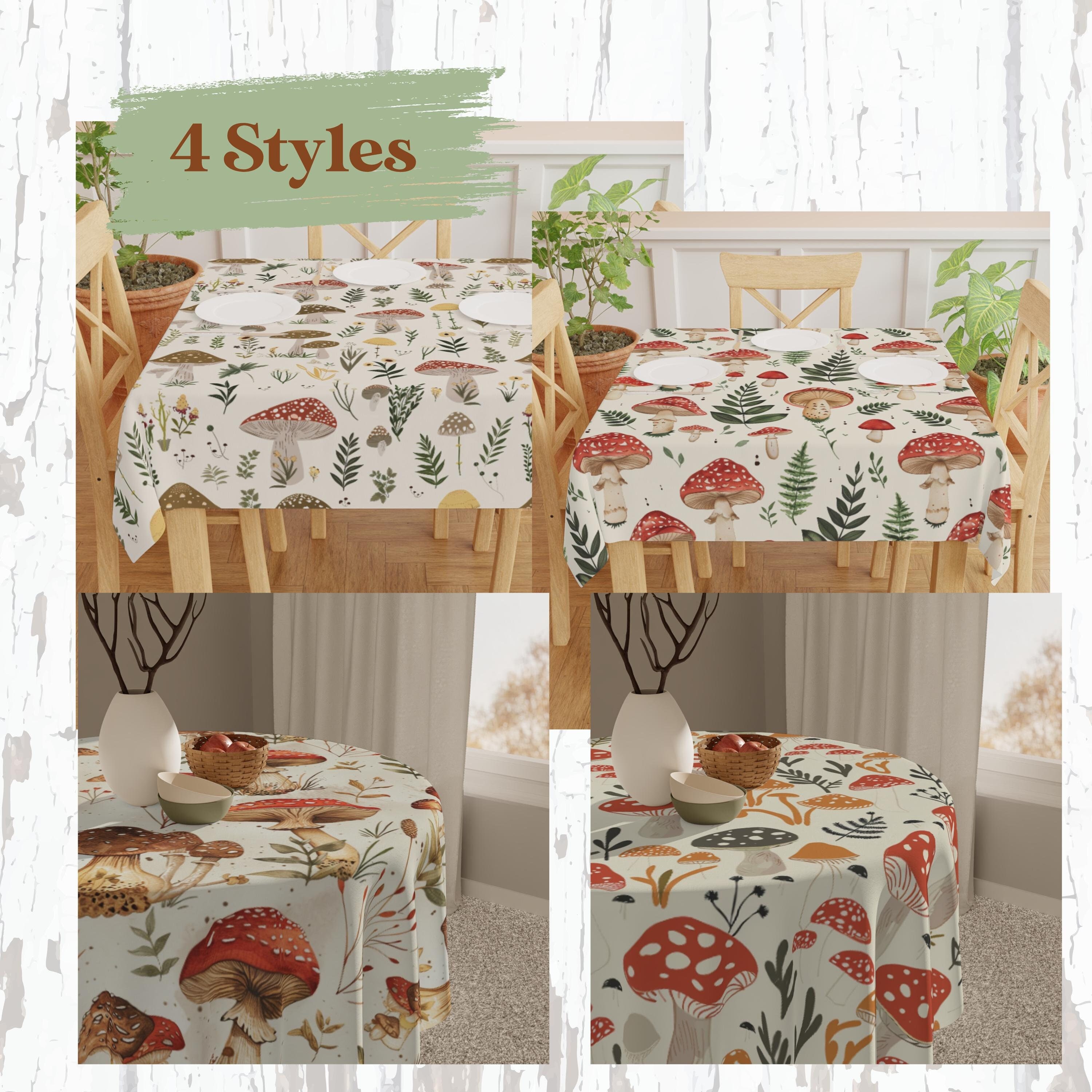 Cottagecore Mushroom Tablecloth, Cottagecore Dining Room Decor ...