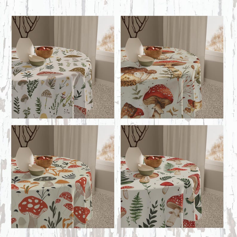 Cottagecore Mushroom Tablecloth, Cottagecore Dining Room Decor ...