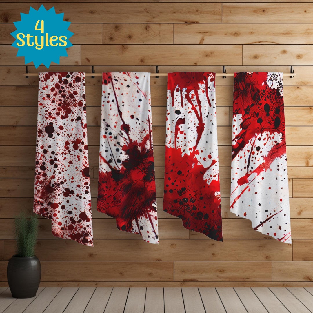 Blood Splatter Velveteen Blanket, Blood Halloween Blanket, Sofa Throw ...