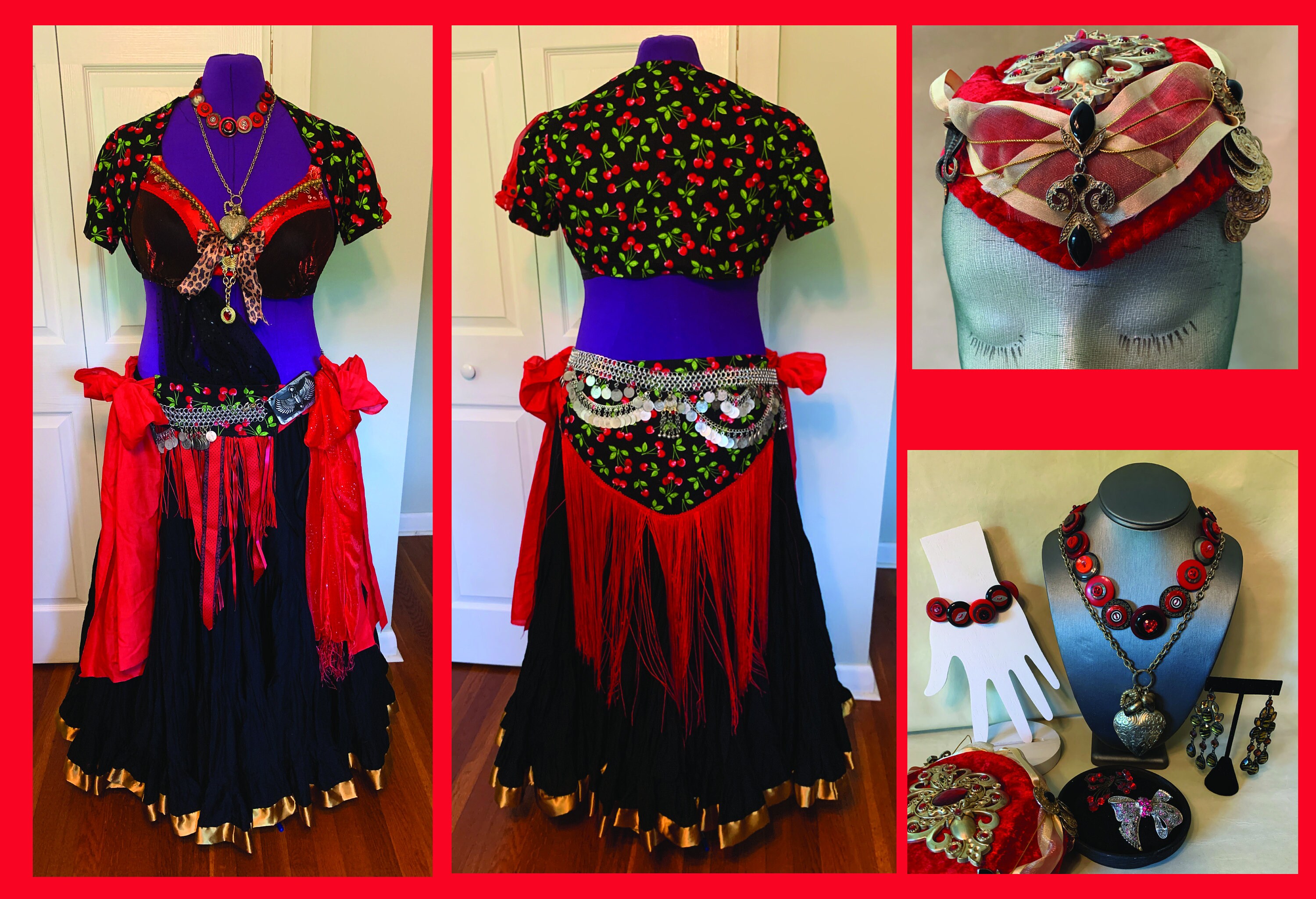 Cherry Pin-up Belly Dancer, Fusion Belly Dance, Adult Halloween Costume ...