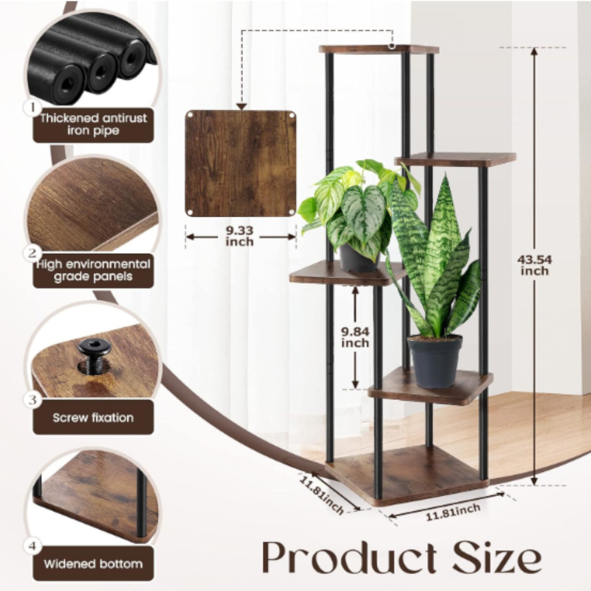 Plant Stand Indoor, 4 Tier Plant Stands for Indoor Plants, Tiered ...