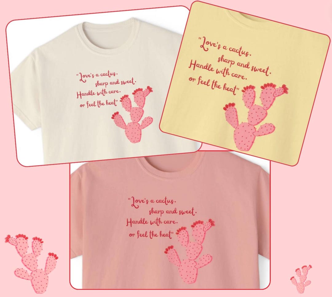 Cactus Nopal Spicy Latina Love Poem Wide Boxy Tee Love's A Cactus ...