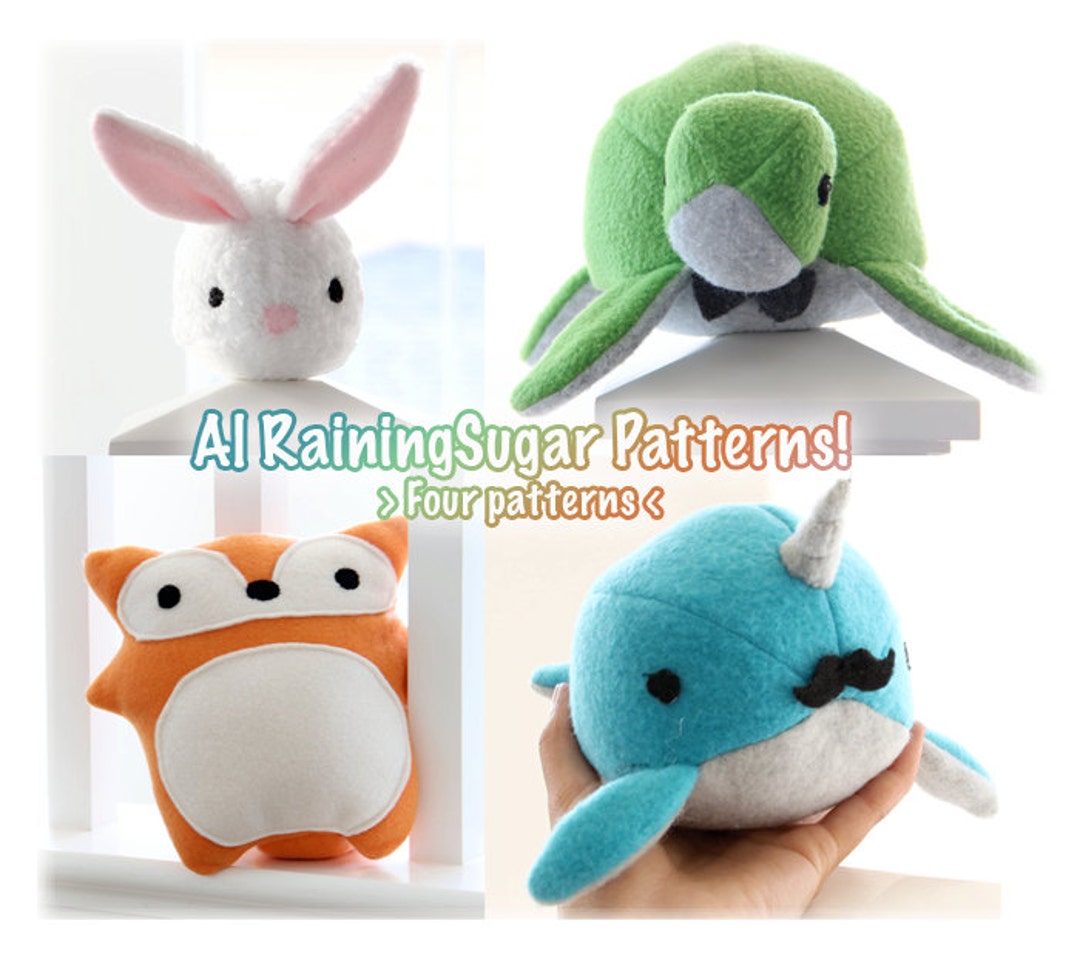 Easy Plush Toy Sewing PATTERN and TUTORIAL Bundle Fleece - Etsy
