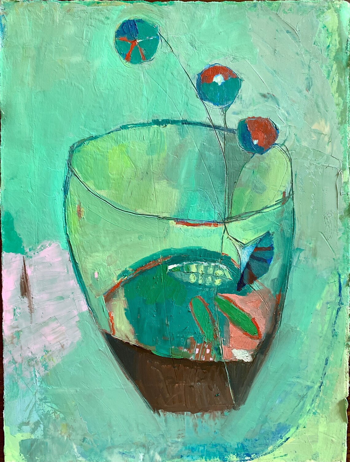 Blue Terrarium, Original Oil Painting on Cotton Paper - Etsy