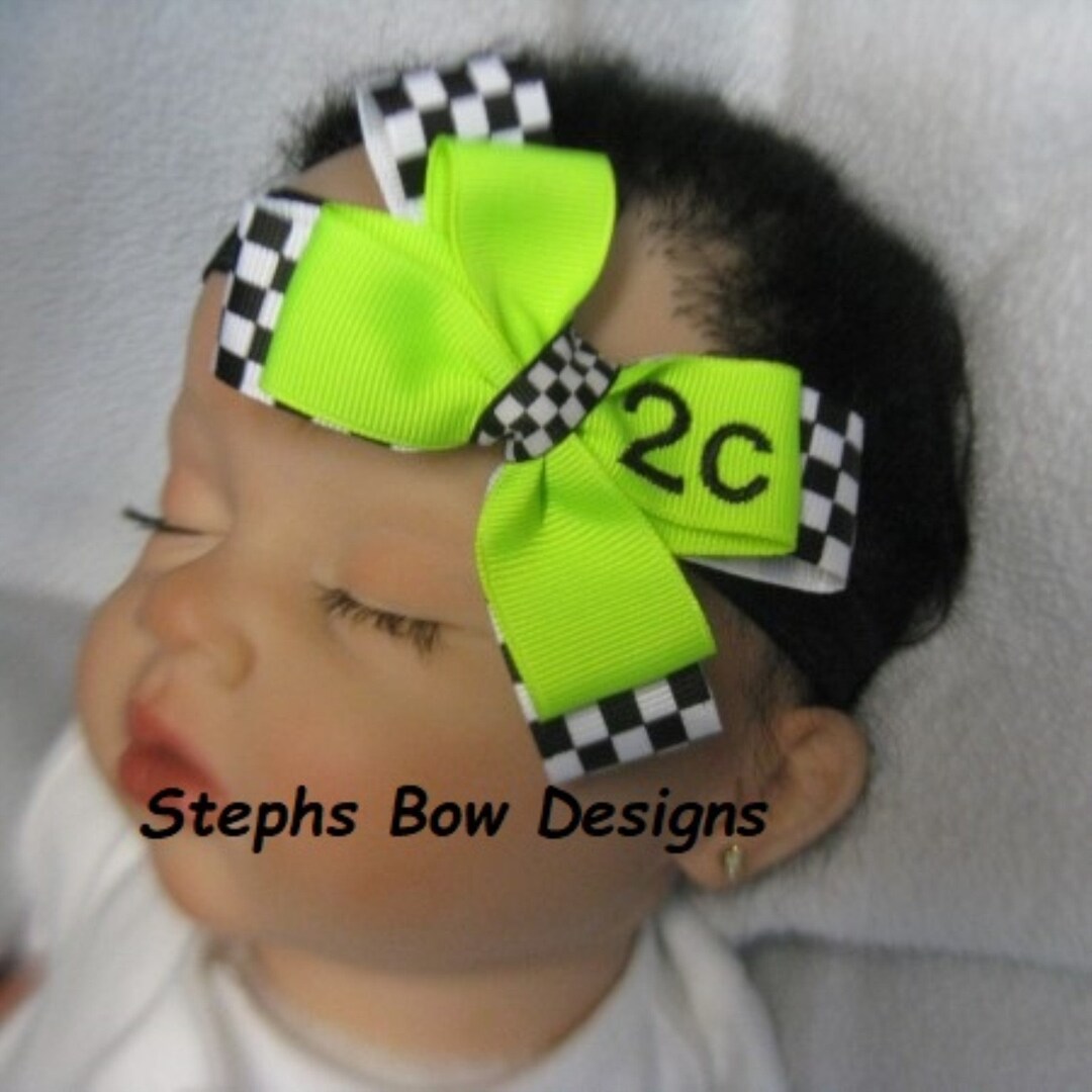 CUSTOM # Black & White Checkered Checker Racing Flag NASCAR Dainty ...