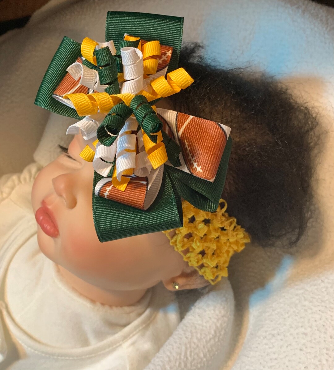 Green Bay Packers Football Layered Korker Curlies Boutique Hair Bow ...