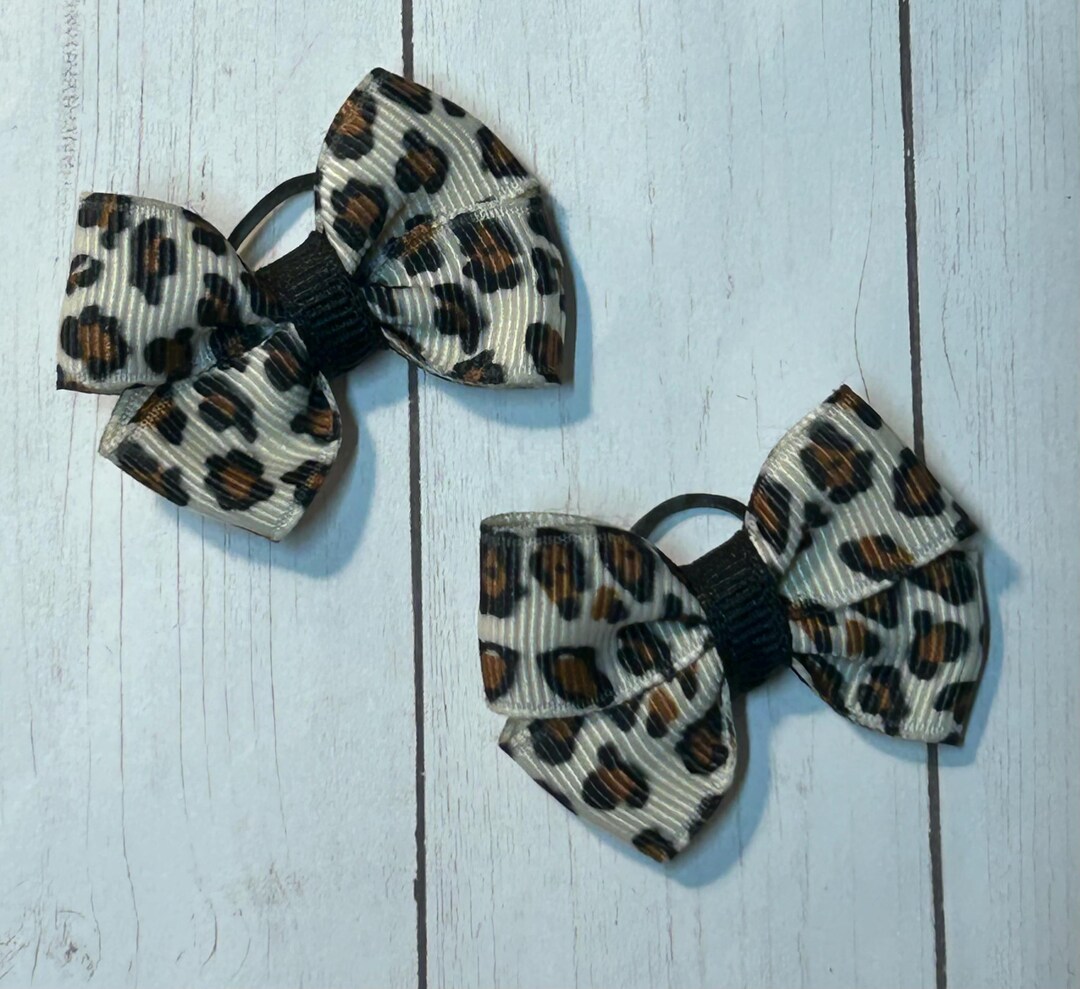 Cheetah Infant or Puppy Dog Hair Leopard Safari Bow, 1” Wide Hair Bow ...