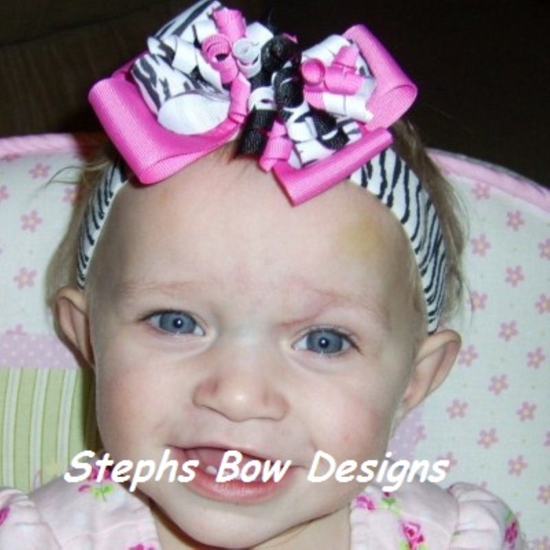 Zebra Hair Bow - Etsy