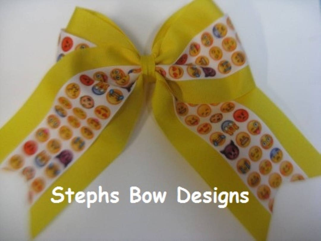 Emoji Cheer Hair Bow, Emoji Hairbow, Cheerleading Cheer Team or ...