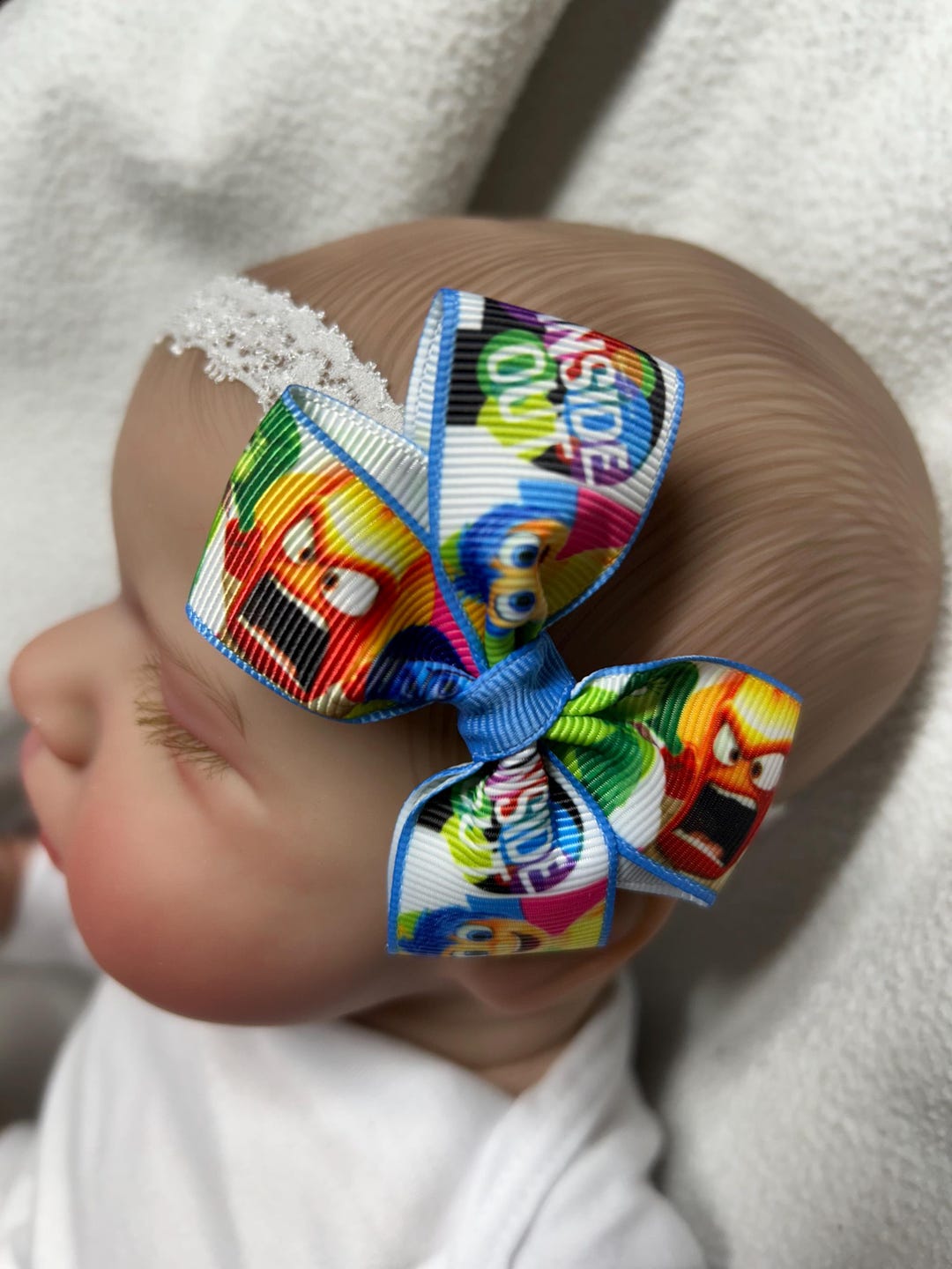 Inside Out Disney Hair Bow Headband, 2”wide, Inside Out Hairbow, Inside ...