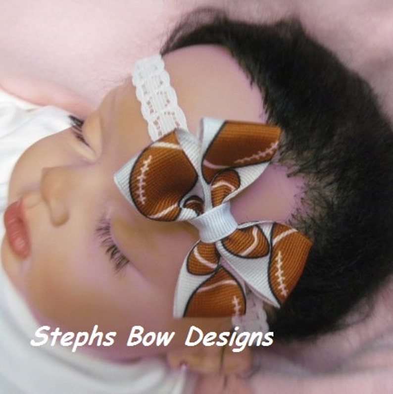 Football Small Dainty Hair Bow Lace Headband Can Be Made to - Etsy