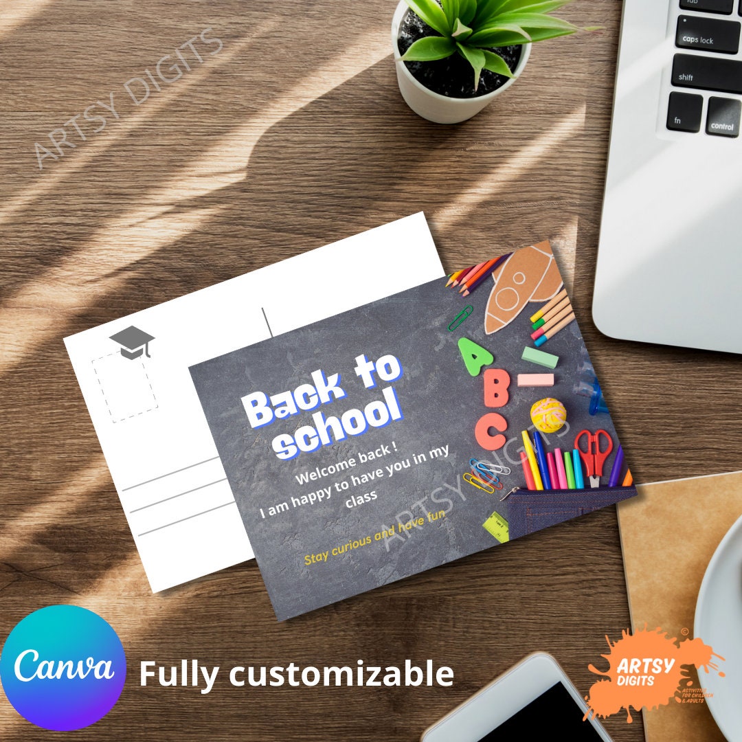 Printable Editable Back to School Postcard, Teacher to Students ...