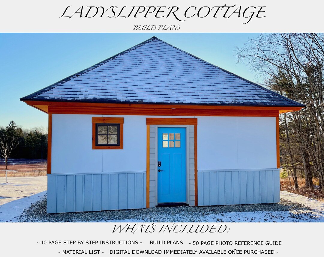 20'x20' Modern Cabin Plan: 1 Bedroom Cottage Architectural PDF (600 SF ...