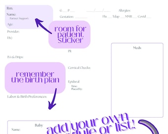 Simple Labor and Delivery Nursing Brain & Report Sheet - Etsy