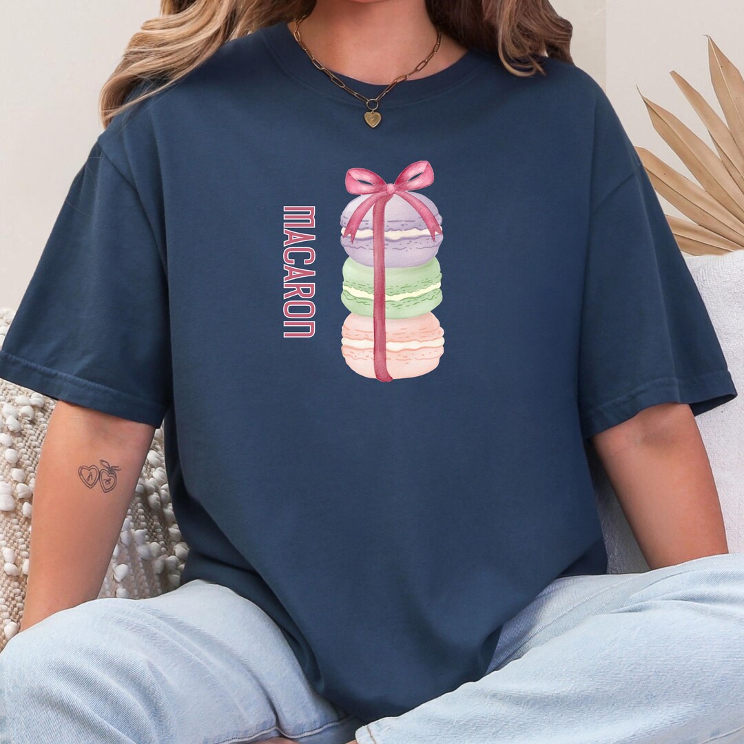 Macaron Tower T-shirt: Pastel Colors Foodie Tee - Etsy