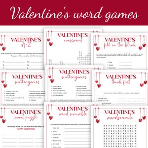 Valentine's Game Bundle Printable Valentine Day Party Activities Trivia ...