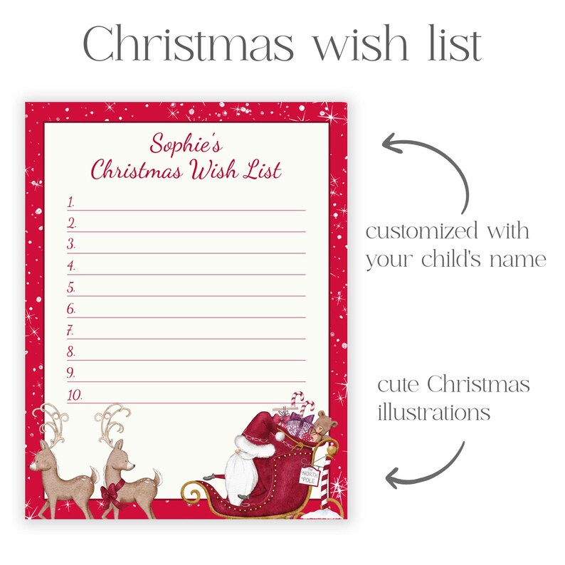 Personalized Letter From Santa Bundle PRINTABLE, Custom Letter to Santa ...
