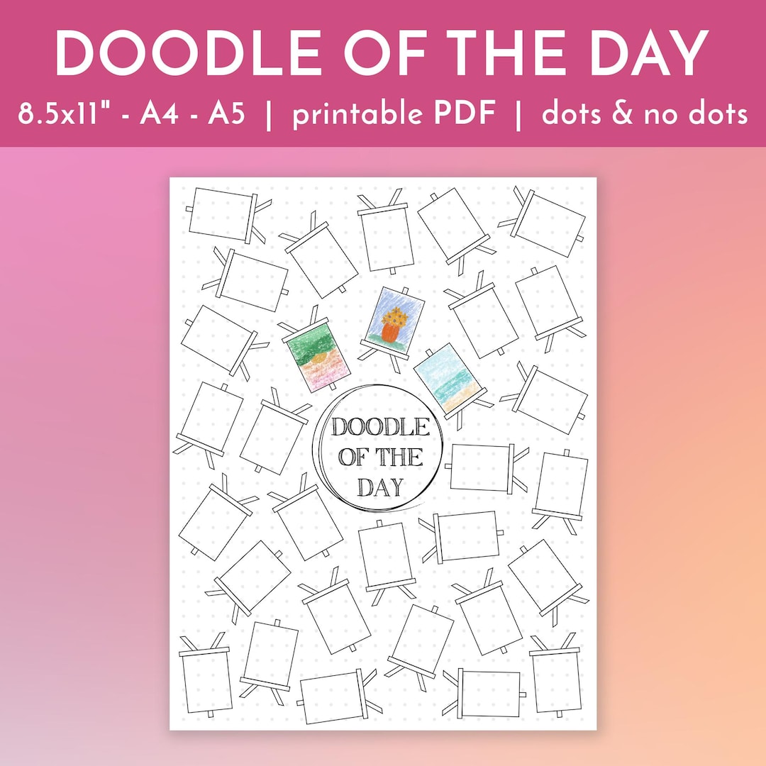 Easels Doodle of the Day Printable Daily Doodle Coloring Page Art ...