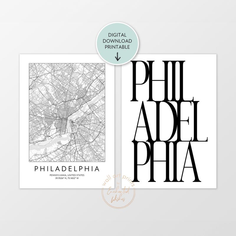 Philly Map - Etsy