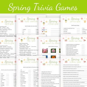 Spring Trivia Bundle Printable, Spring Trivia Games, Spring Family Game ...