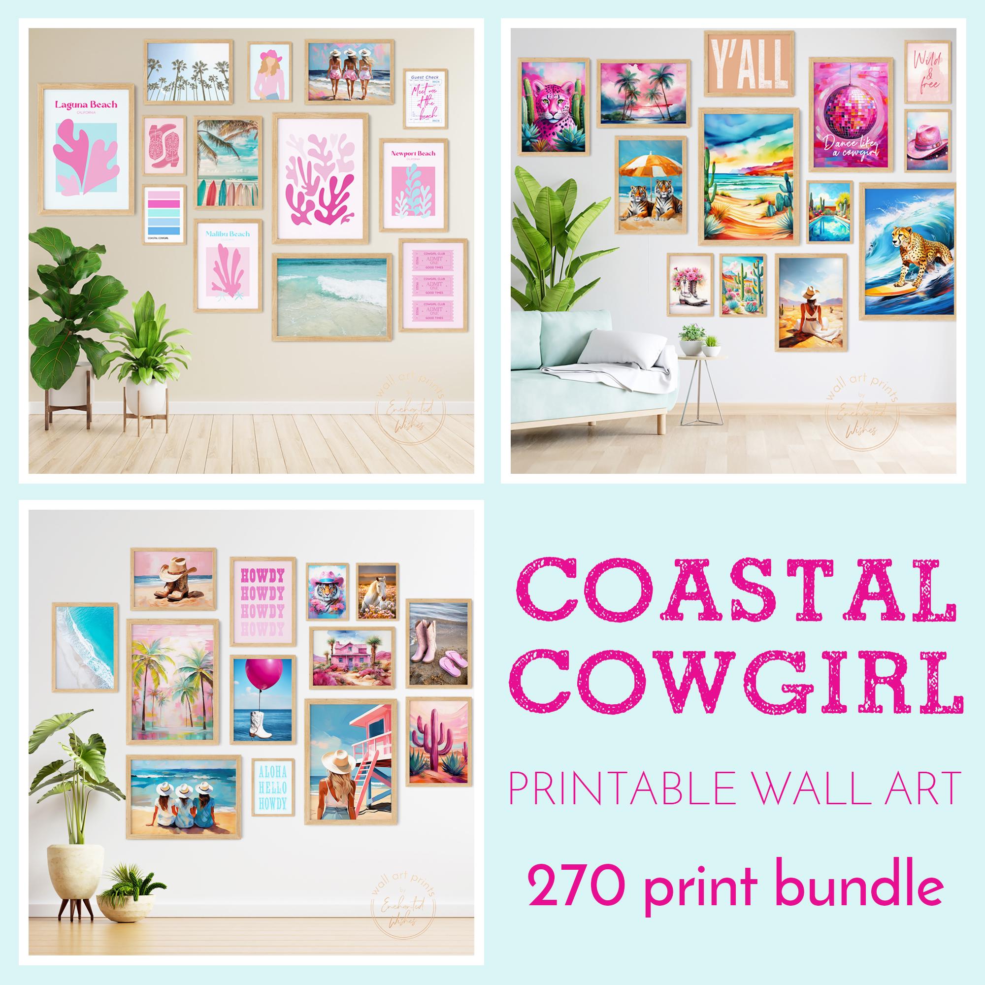 Coastal Cowgirl Wall Art PRINTABLE Prints Bundle of 270, Western Poster ...