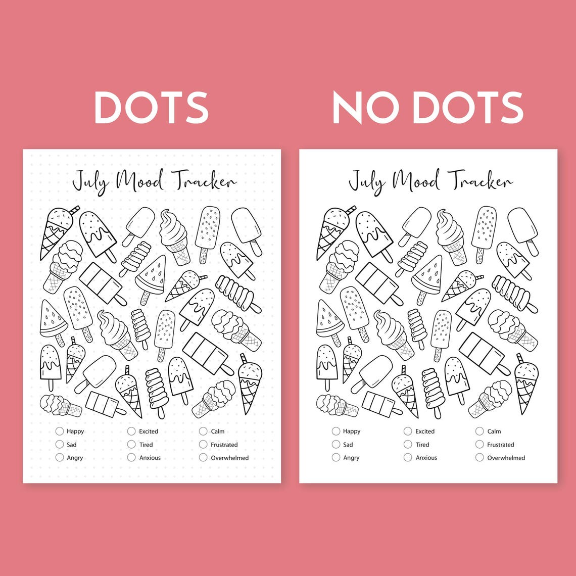 Mood Tracker Bundle PRINTABLE, Monthly Picture Mood Tracker Wheel ...