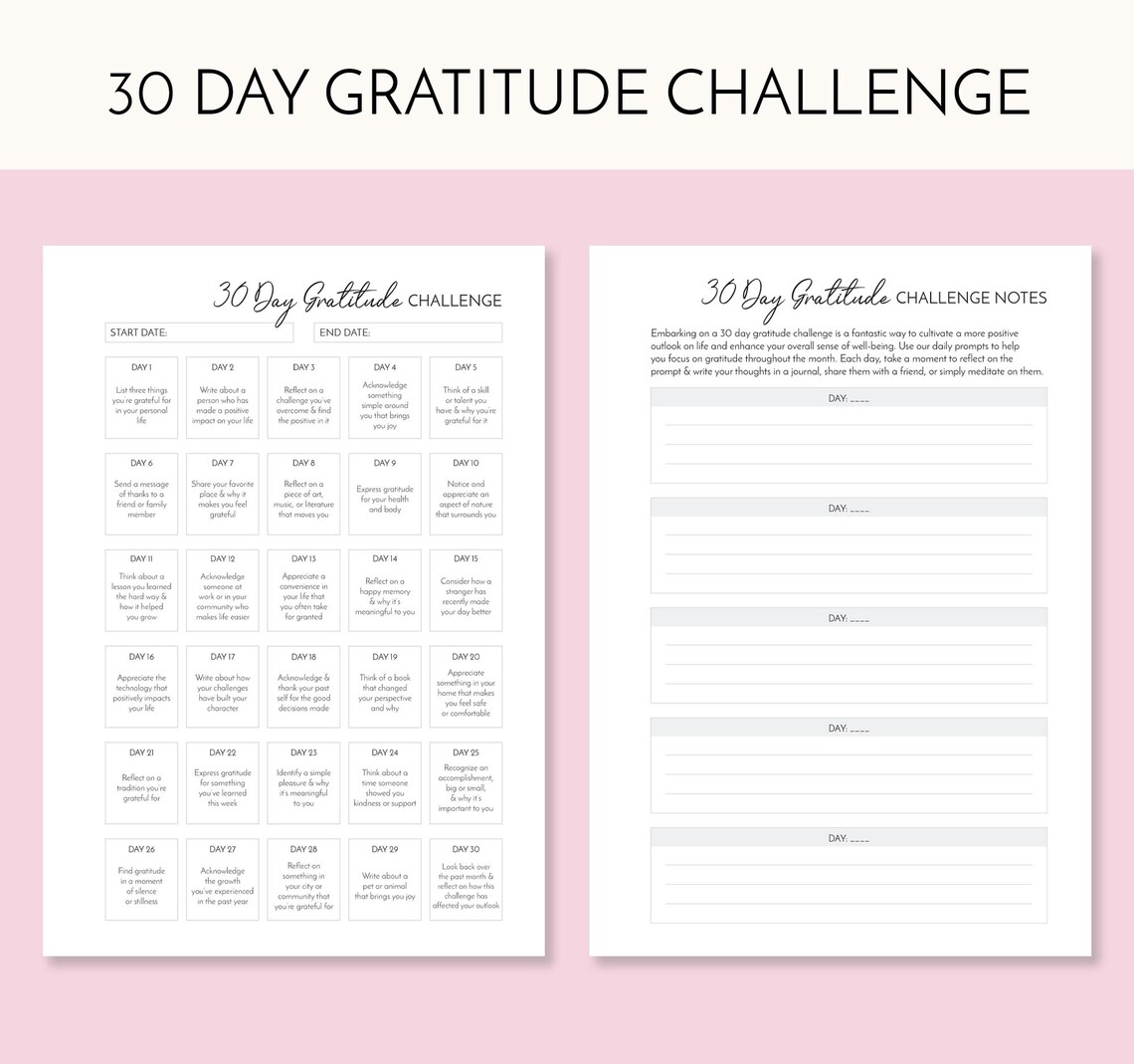 Gratitude Journal PRINTABLE, Gratitude Planner Download, Self-care ...