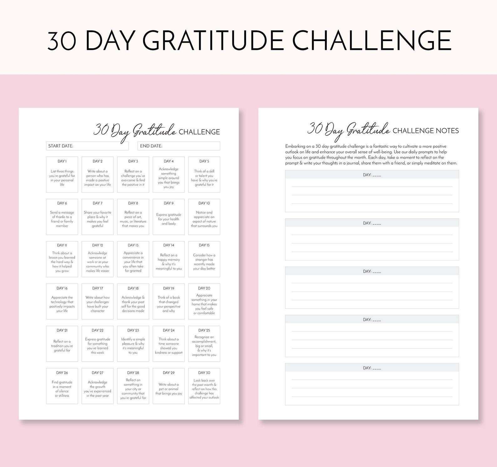 Gratitude Journal PRINTABLE, Gratitude Planner Download, Self-care ...