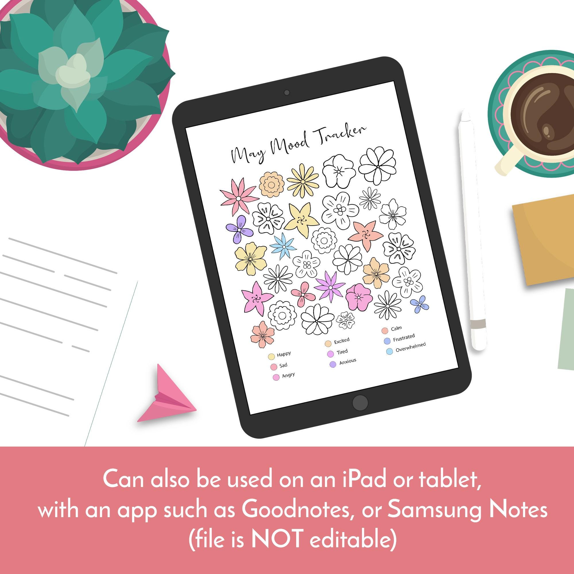 Mood Tracker Bundle PRINTABLE, Monthly Picture Mood Tracker Wheel ...