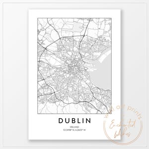 Dublin Map Print Set of 3 Printables, Dublin Print, Typography Poster ...