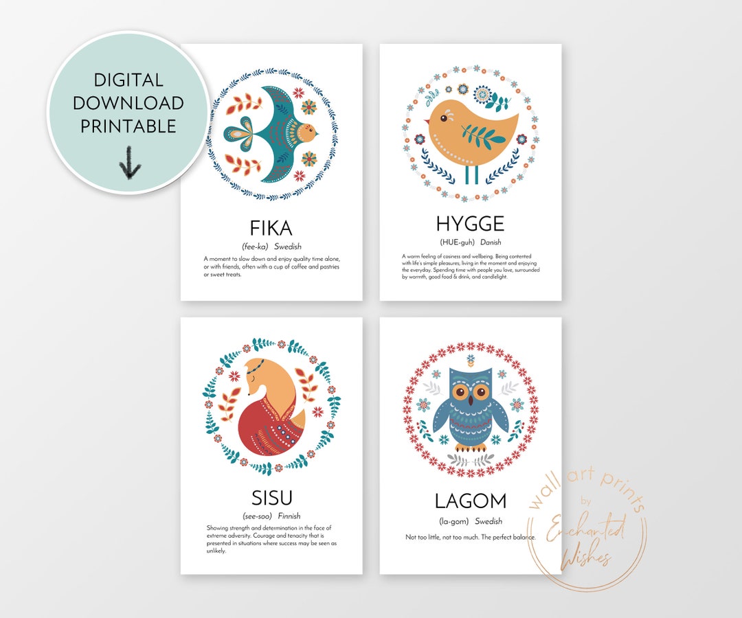 Scandi Definition Prints PRINTABLE Set of 4, Scandinavian Prints ...