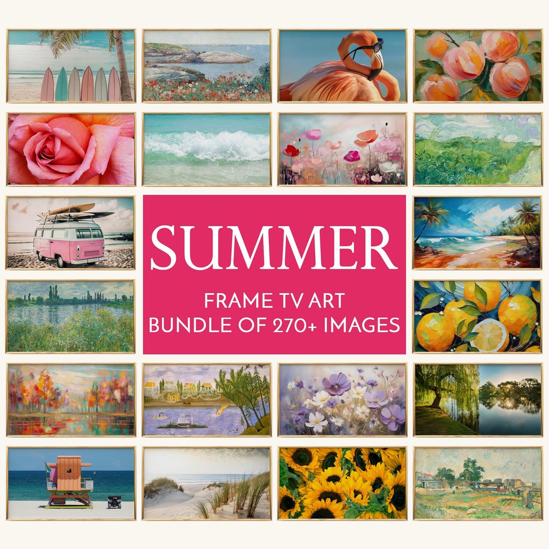 Summer Frame TV Art Bundle: 270+ Floral, Coastal, Vintage Images ...