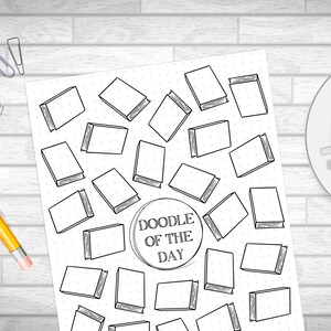 Books Doodle of the Day Printable Daily Doodle Coloring Page Journal ...