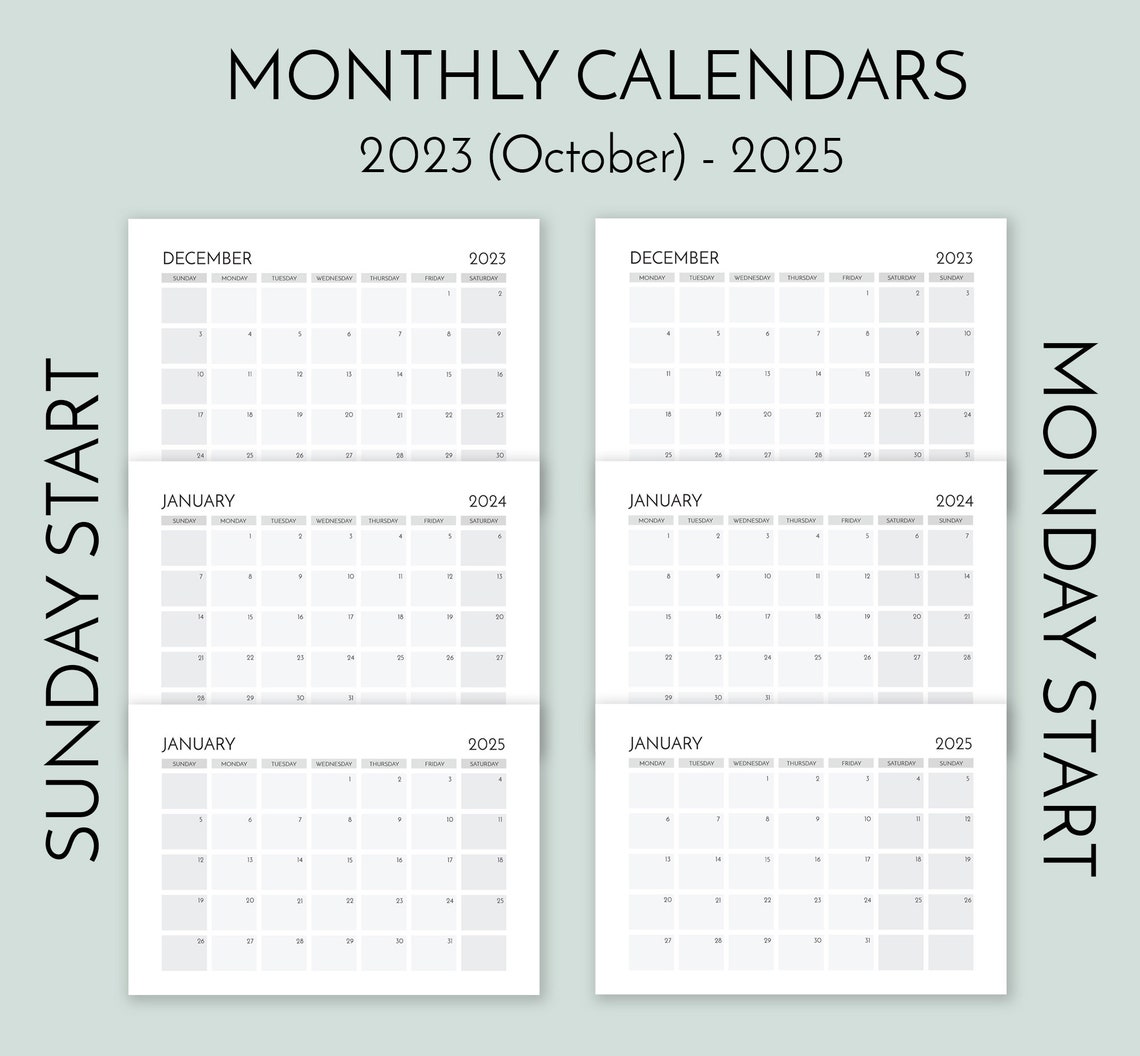 Daily Weekly Monthly Planner Set PRINTABLE, 2024 Daily Planner, Weekly ...