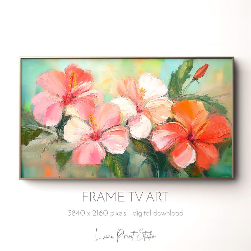 Framed Hibiscus Painting - Etsy