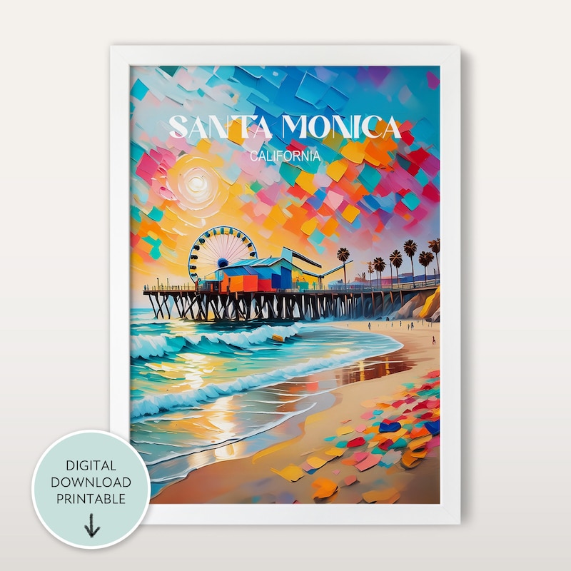 Santa Monica Poster - Etsy