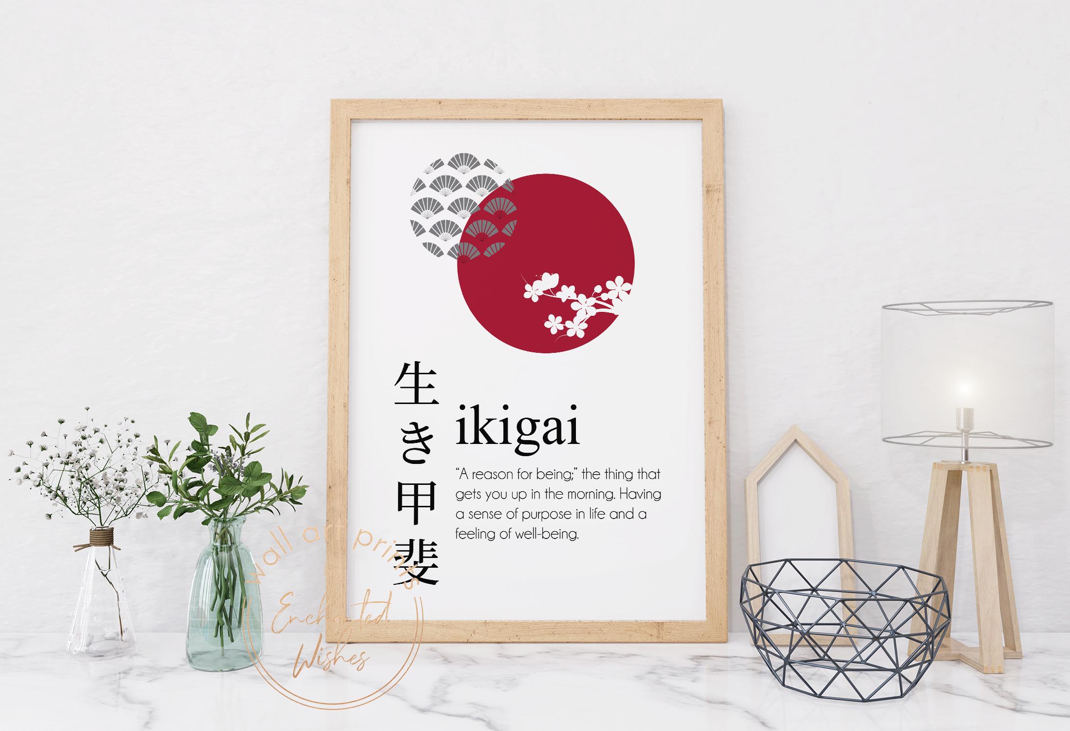 Ikigai Print Printable Japanese Definition Wall Art Japandi Decor ...