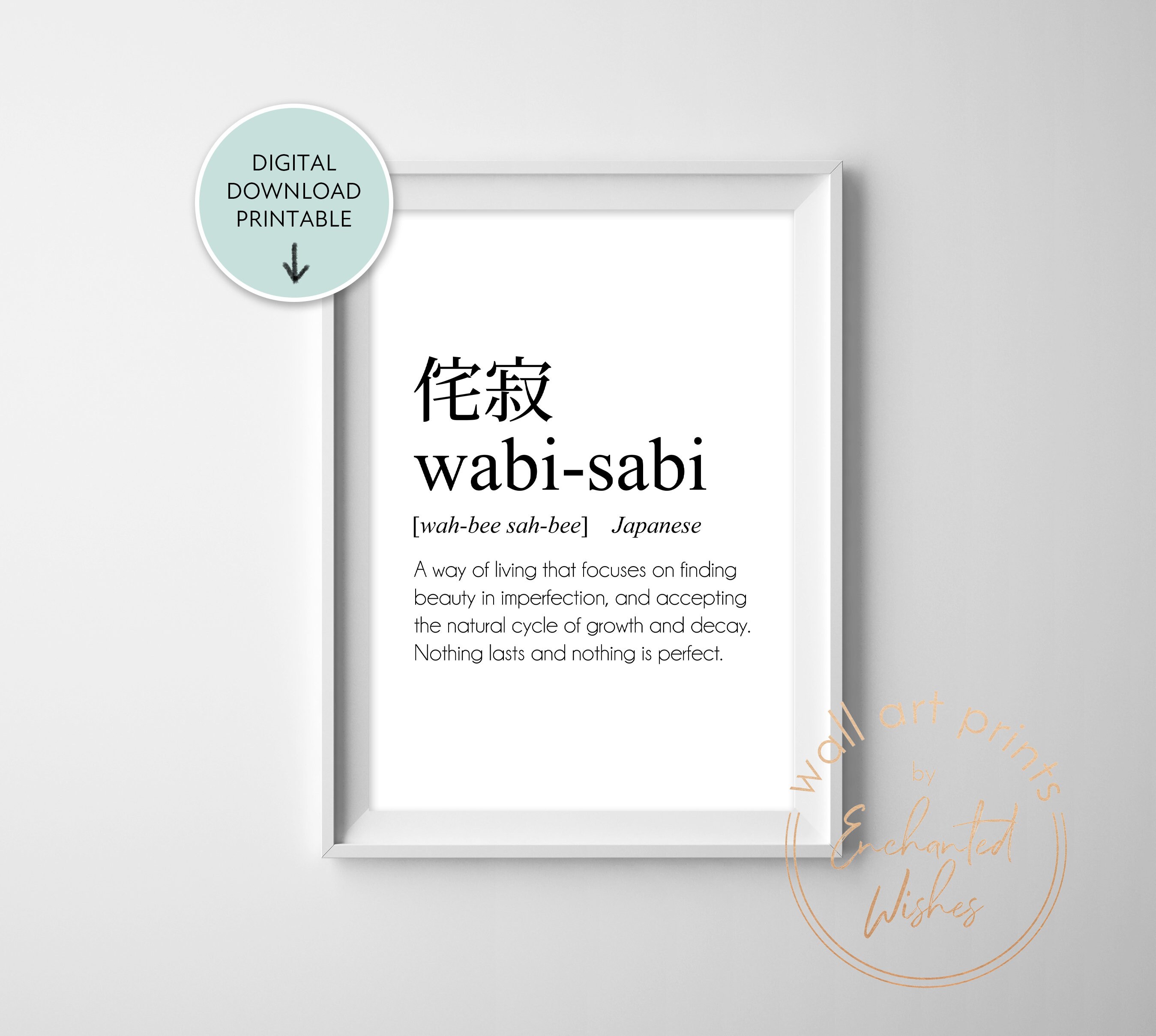 Wabi-sabi Print PRINTABLE, Wabi-sabi Definition Print, Japanese Wall ...