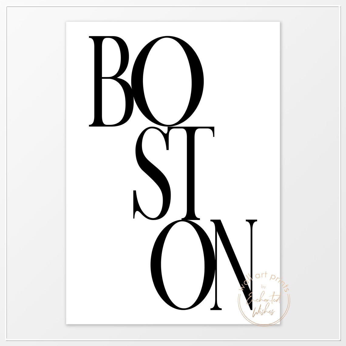 Boston Print Set of 2 Printables, Boston Map Print, Typography Poster ...
